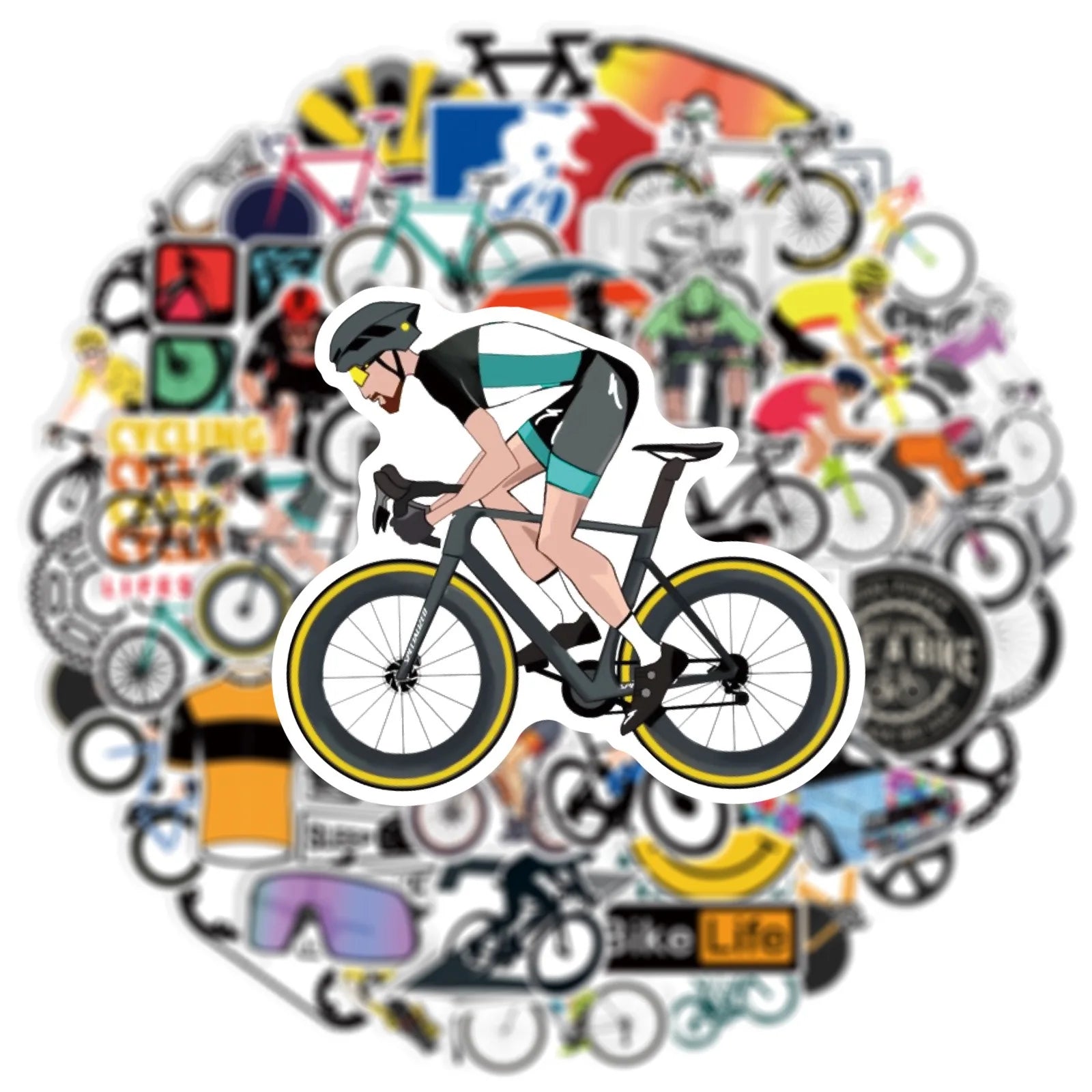 50-Piece Mountain Bike Sticker Pack – Bicycle Fanatics